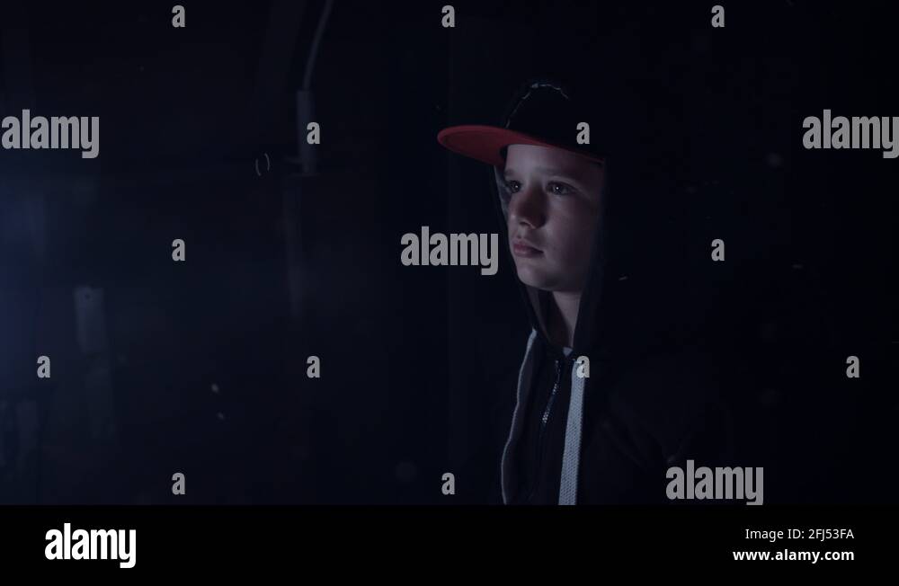 4k Child Boy Talking with Support on an Animated CGI Screen Stock Video ...