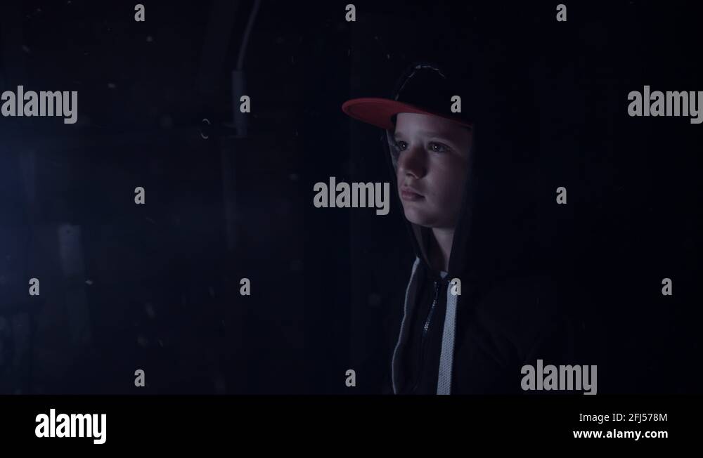 4k Portrait of a Child Boy Watching an Animated CGI Screen Stock Video ...