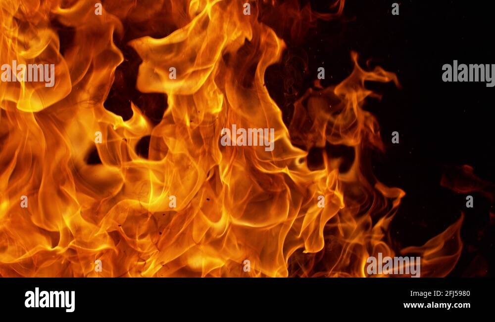 Fire flames in super slow motion, shooting with high speed cinema ...
