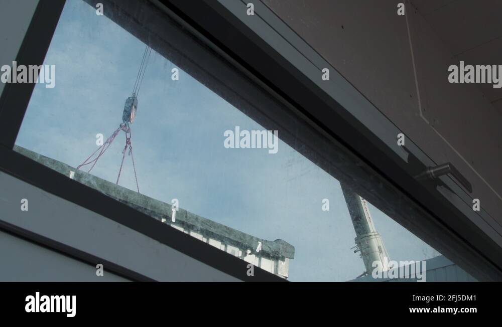 Container on a Crane. View through a Container Window Stock Video ...