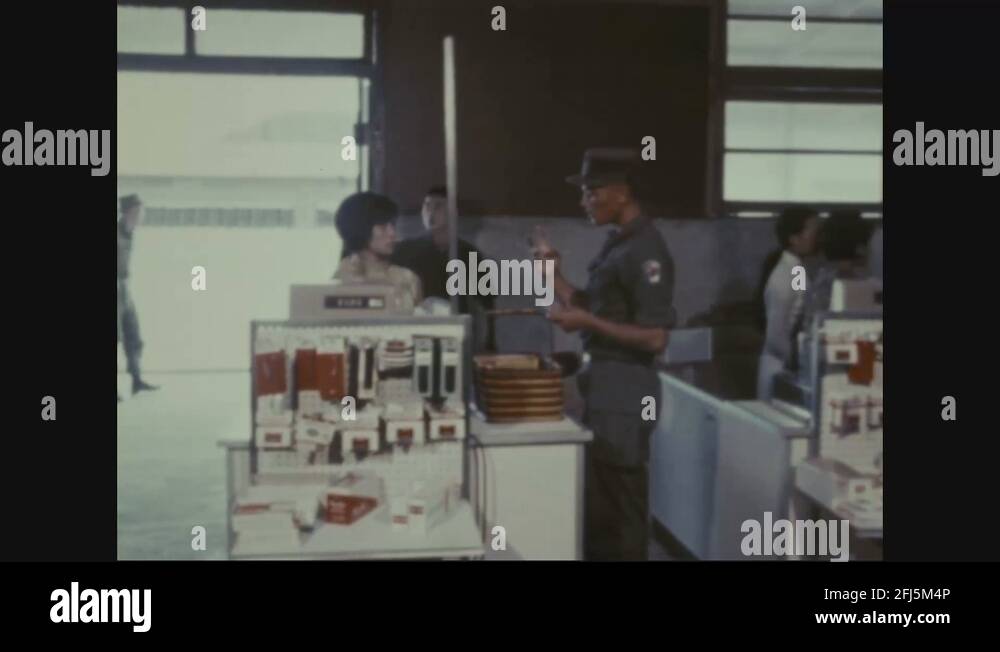 Korean soldiers check items at checkout counter in Tiger Div War Museum ...