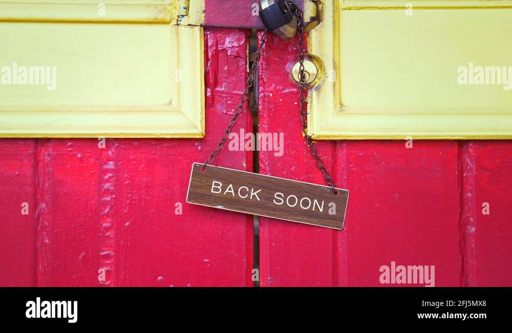 Door back soon sign Stock Videos & Footage - HD and 4K Video Clips - Alamy