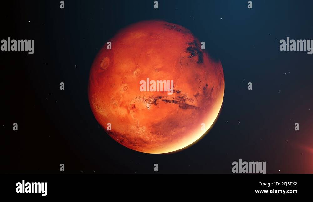 Planet Mars rotating in space 4k, Epic close up full Mars planet ...