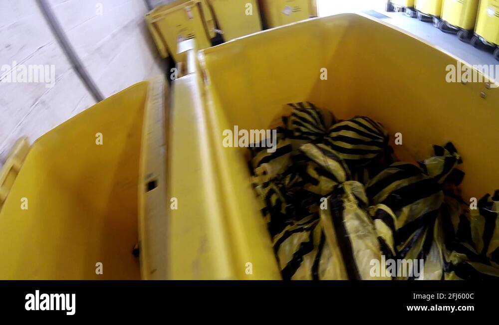 Yellow bin and yellow bags for plastic waste Stock Videos & Footage ...