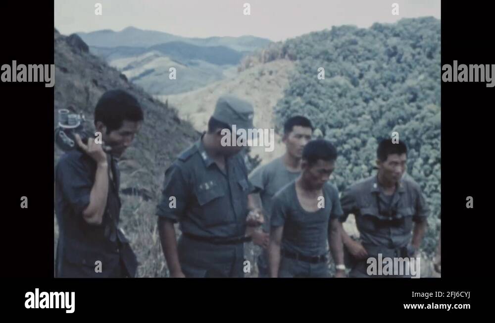ROK soldiers laid out the weapons and check them - 1969 Stock Video ...