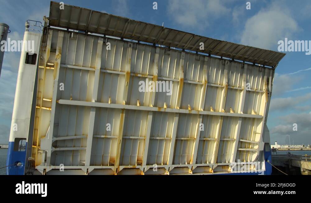 MV Delta container door opens at the dock - 2017 Stock Video Footage ...