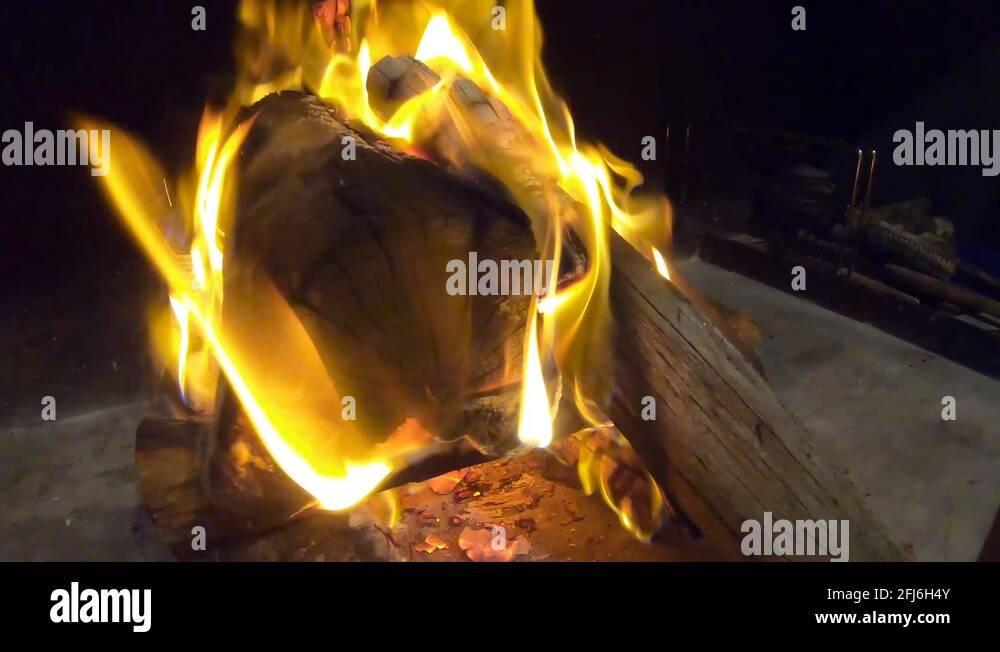 South African braai fire. Getting ready for a braai to cook some meat ...