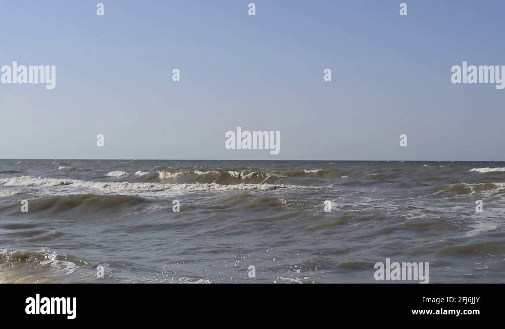 Beach of the Azov Sea. Waves on the sea. Beach to the sea Stock Video ...