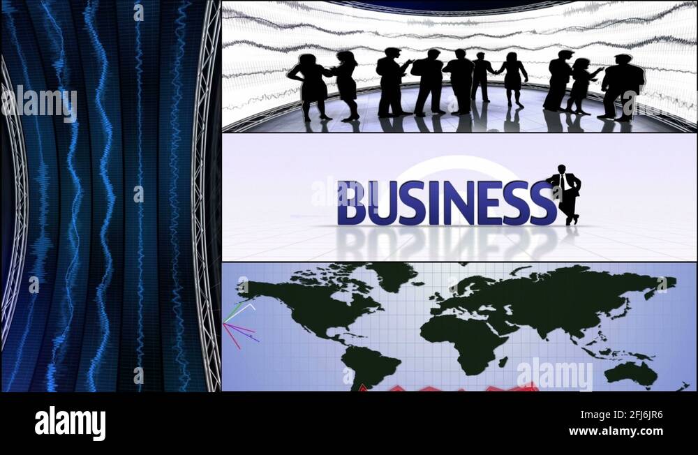 Business Montage Graphs and Charts Animation, Background, Rendering ...