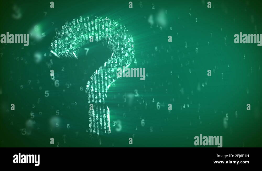 3D Abstract Question Mark with Matrix Effect Stock Video Footage - Alamy