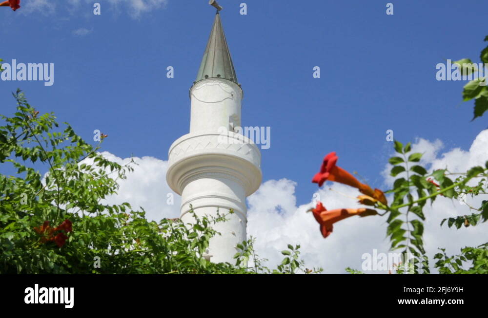 Spire of Balchik Palace on sky background Stock Video Footage - Alamy