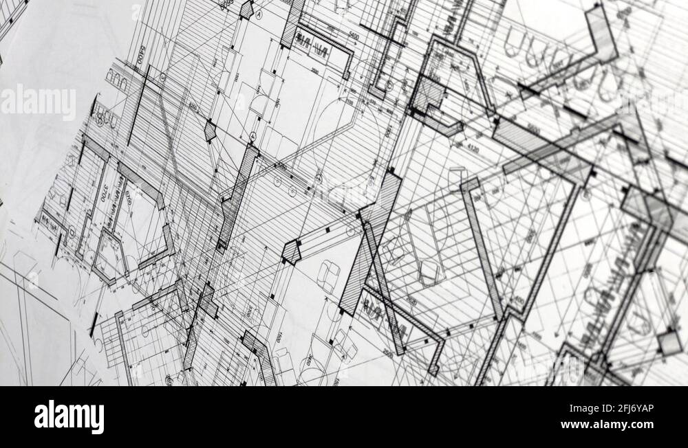 Architectural Blueprints - architectural plan of a modern house Stock ...
