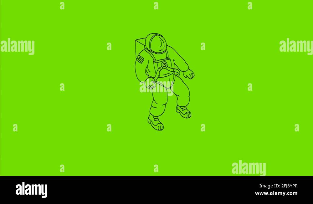 Astronaut Floating in Space Drawing 2D Animation Stock Video Footage ...