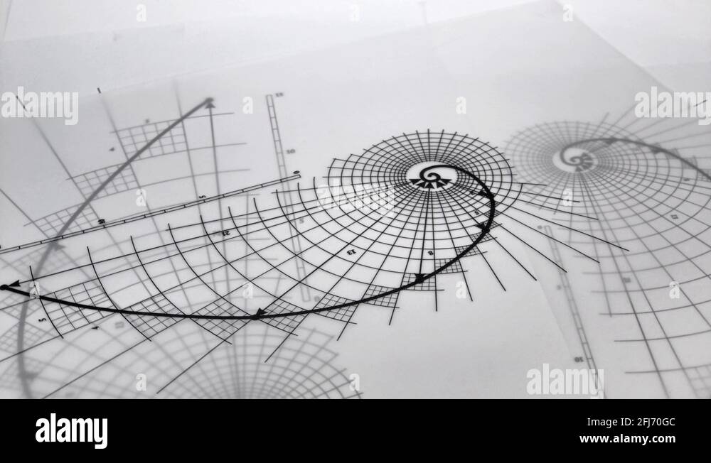 Blueprints - drawing of the golden section and drawings of antique ...