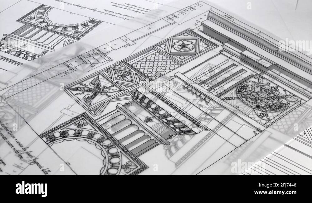 blueprints - drawings of antique architecture - drawings of antique ...