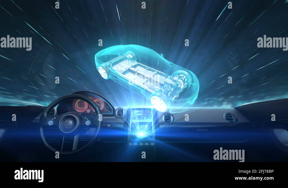 Inside of Future hybrid cars, charging lithium ion battery cell. echo ...
