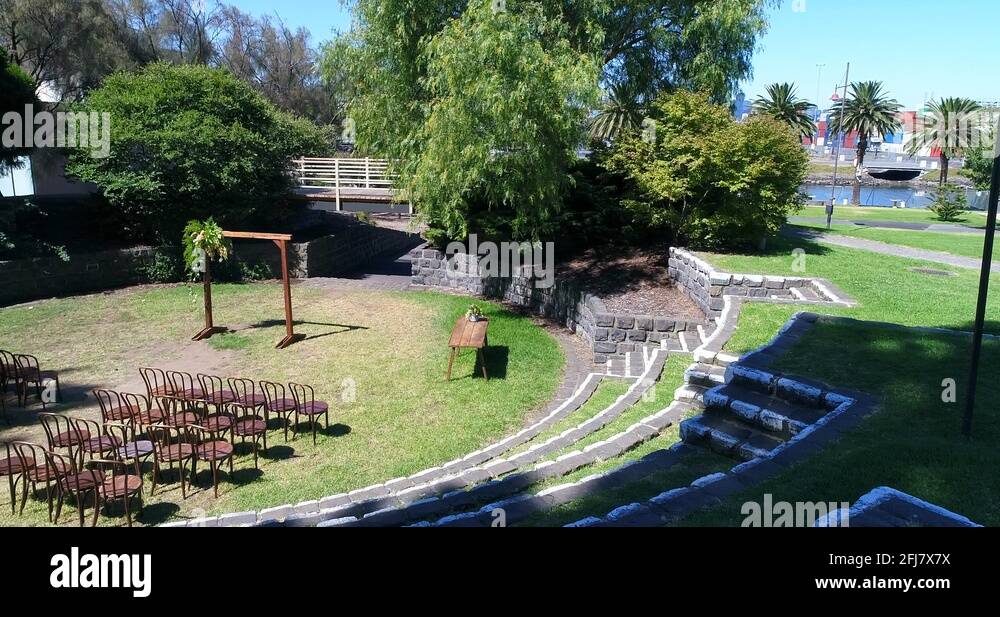 Outdoor wedding set up in amphitheatre Stock Video Footage - Alamy