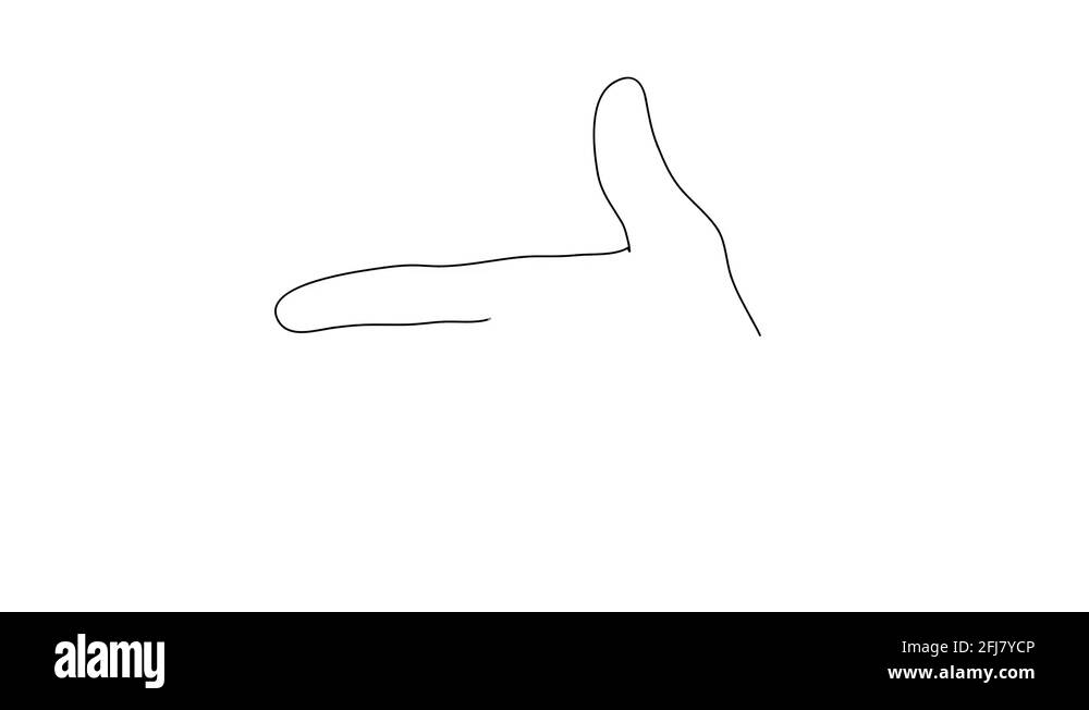 Animated drawing of hand shape index finger pointing left Stock Video ...