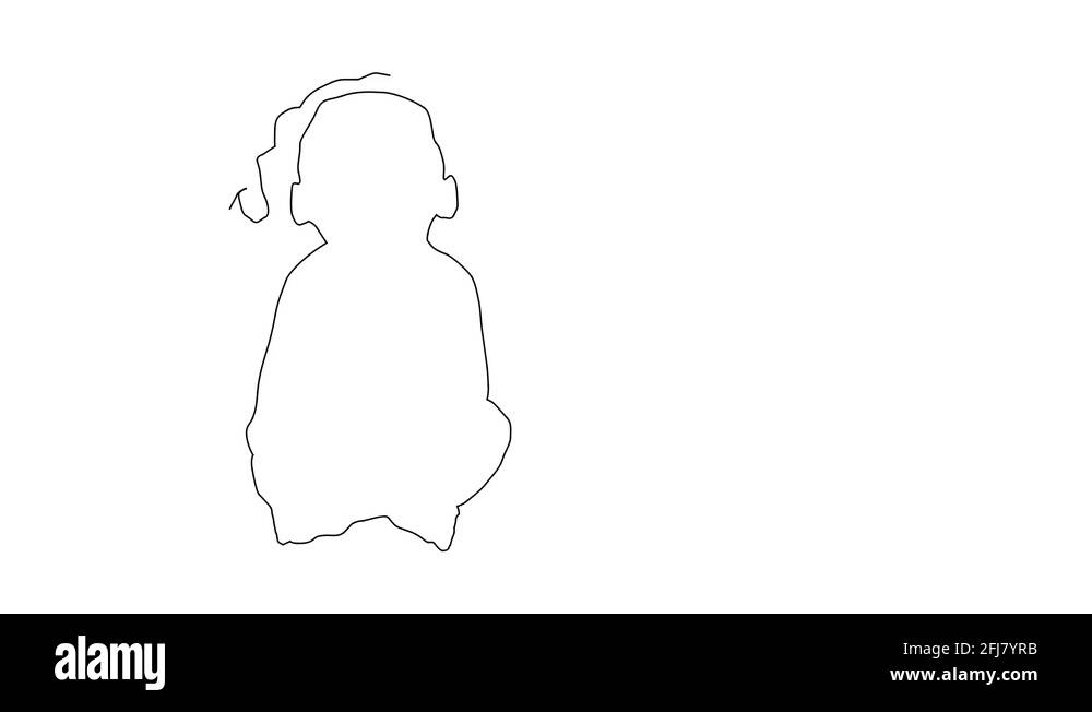 Animated drawing of evil baby girl monster with red eyes and razor ...