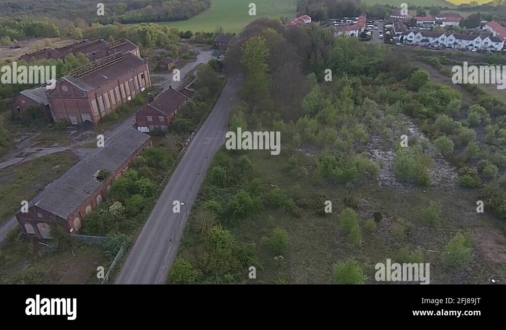 Drone footage of abandoned coal mine in Snowdown Colliery in Kent ...