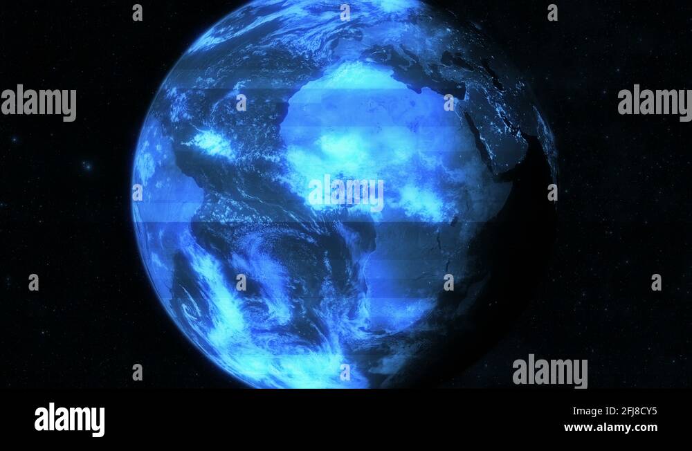 A VFX animation of an Earth hologram rotating in space Stock Video ...