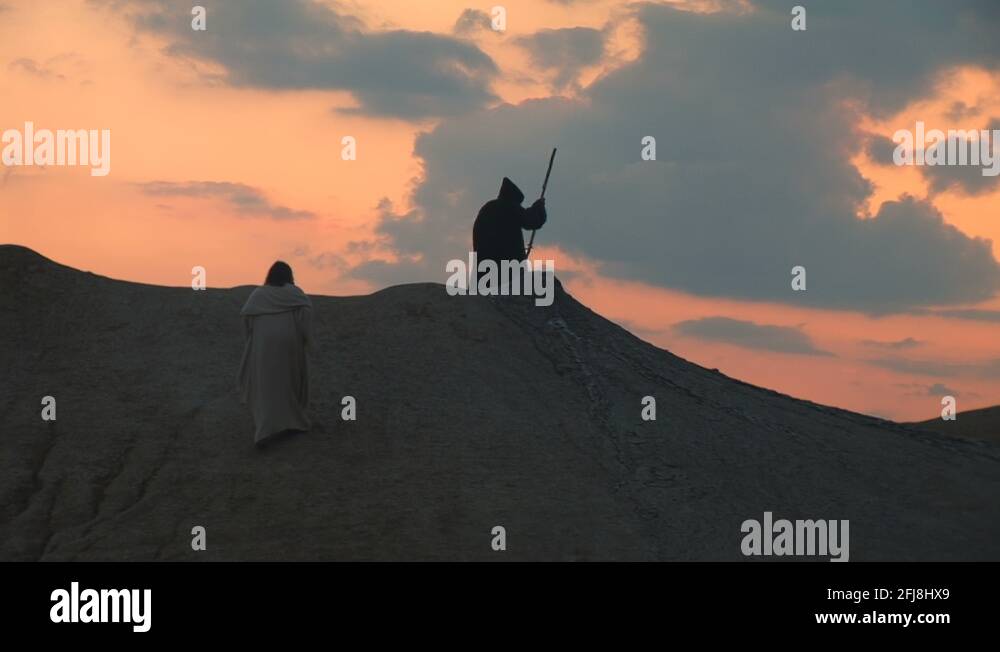 Jesus and Satan on the Mount of Temptation - ELS Stock Video Footage ...