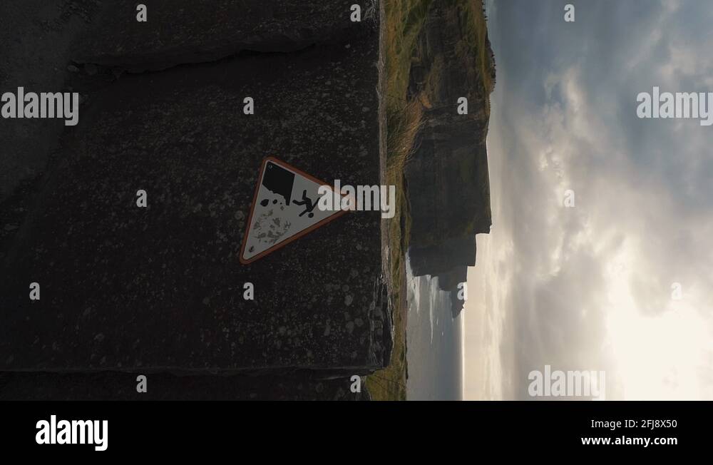 Caution falling cliffs warning sign Stock Videos & Footage - HD and 4K ...