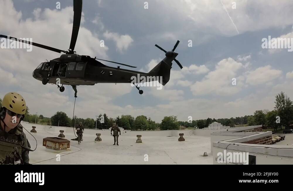 Indiana State Police SWAT Team performs Fast Rope exercises - 2015 ...