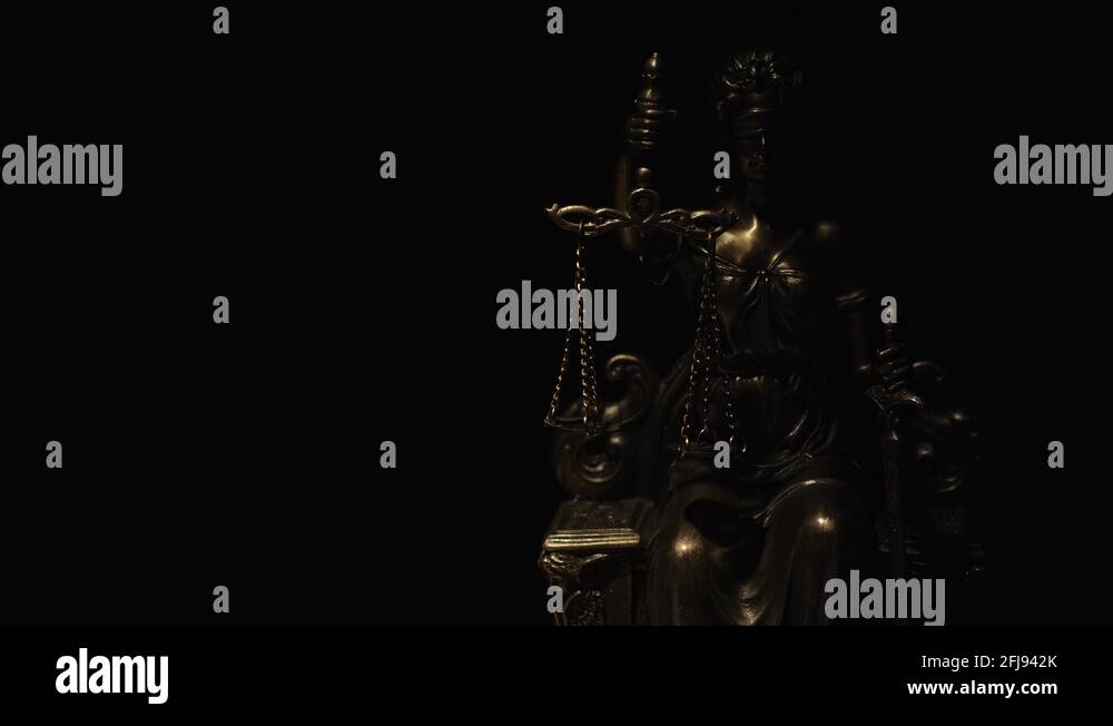 The Statue of Justice - dark background Stock Video Footage - Alamy