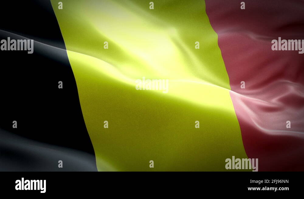 Belgium flag video waving in wind. Realistic Belgian Flag background ...