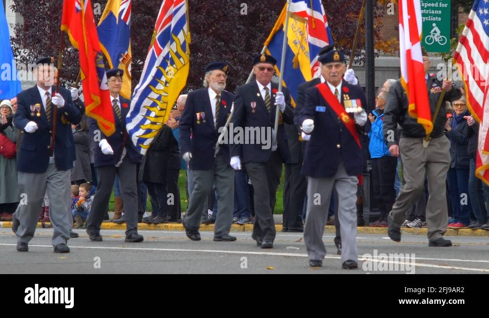 Military Parade Army War Veterans Flag Party Members Marching City ...