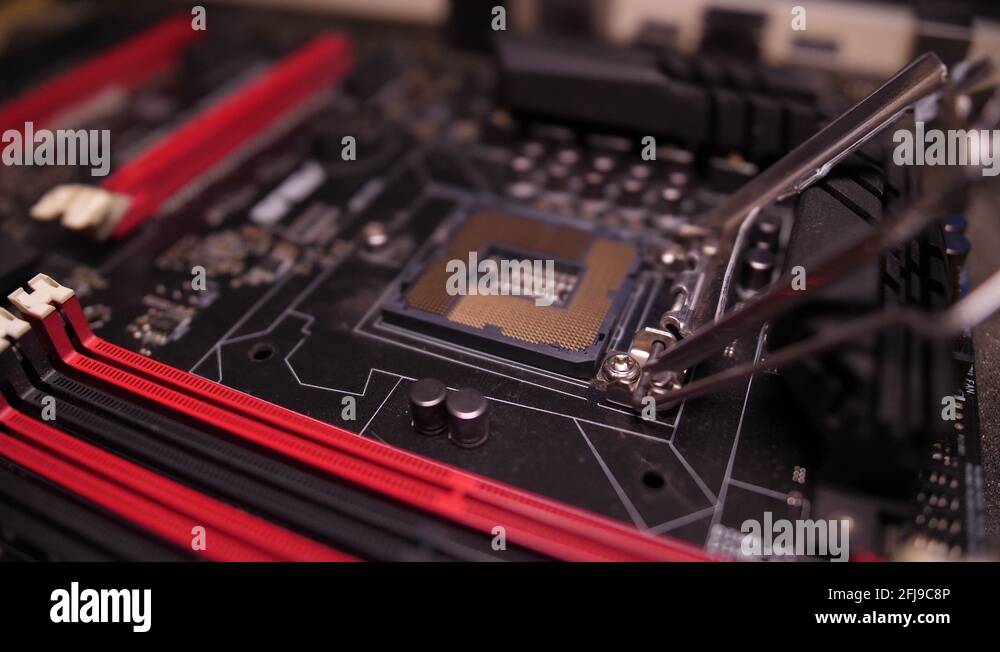 installing memory ram in computer motherboard 4k Stock Video Footage ...