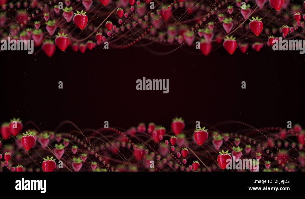 STRAWBERRIES Animation, Rendering, Background, Loop Stock Video Footage ...