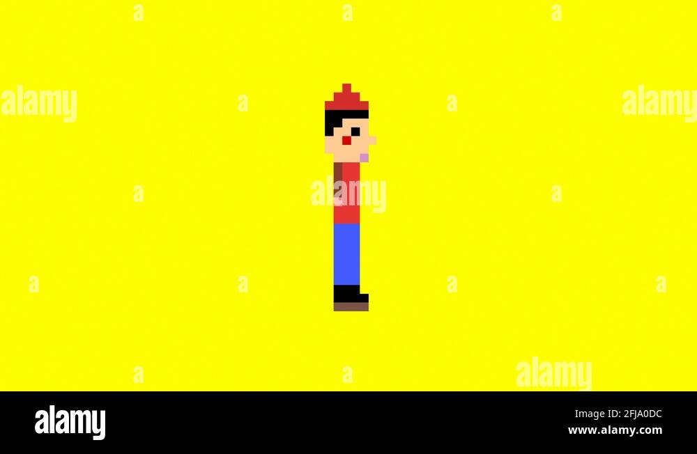 Pixel art Pinocchio nose growing yellow Stock Video Footage - Alamy