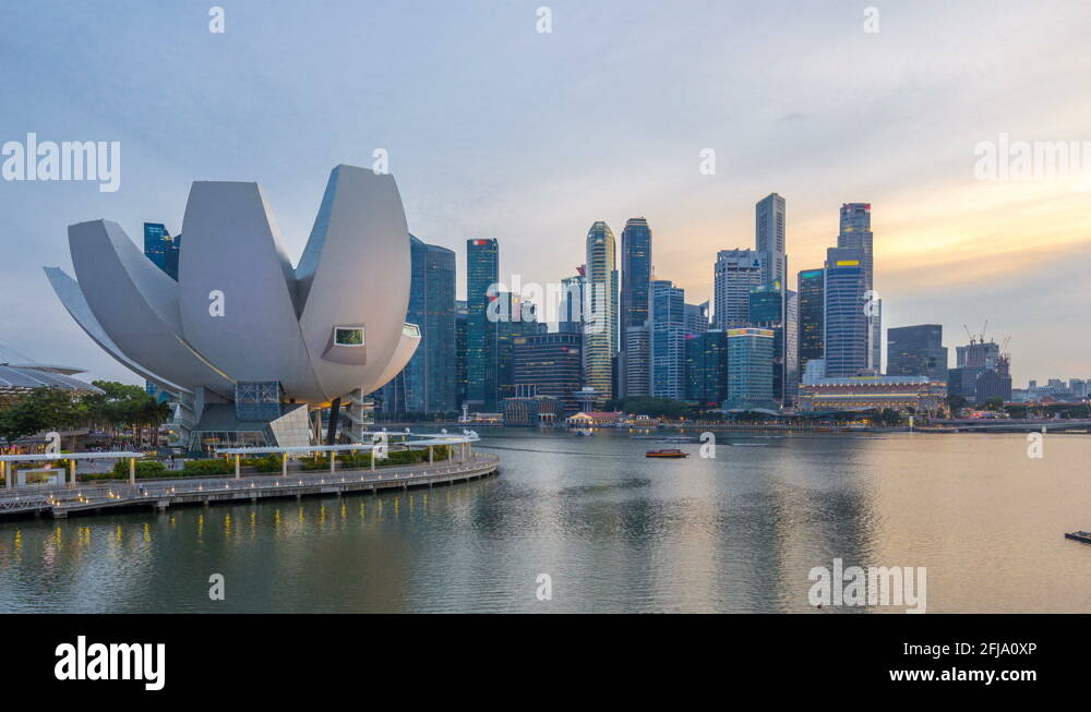 Futuristic architecture flower shape design of the Art Science museum ...