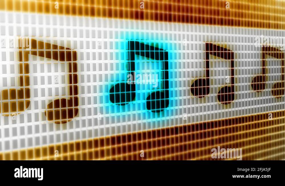 Musical note icon on the Screen. 4K Resolution. Encoder Prores 4444 ...