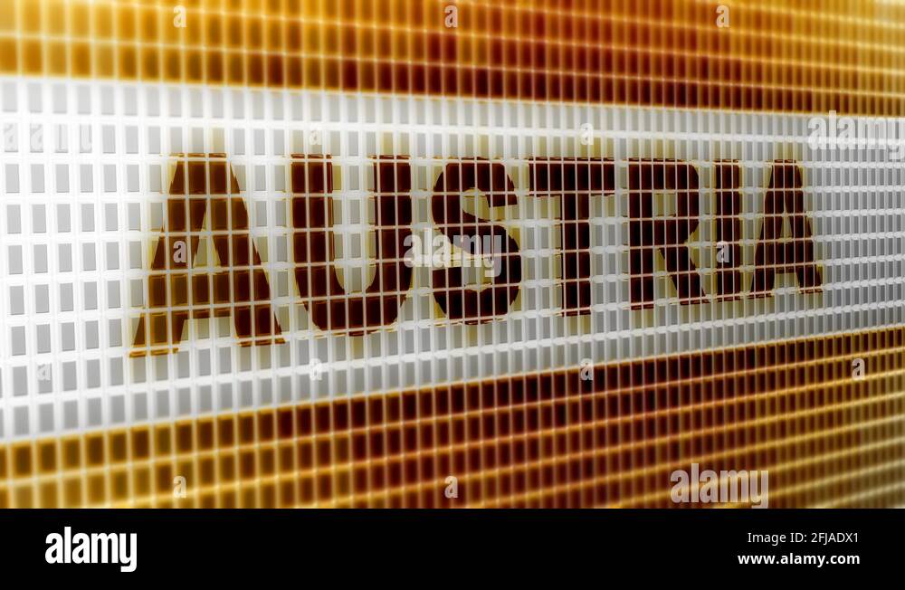 "Austria" on the Screen. 4K Resolution. Encoder Prores 4444. Looping ...