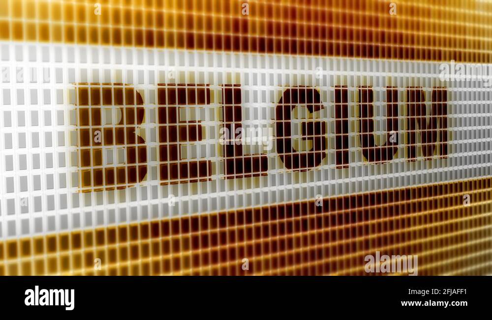 "Belgium" on the Screen. 4K Resolution. Encoder Prores 4444. Looping ...