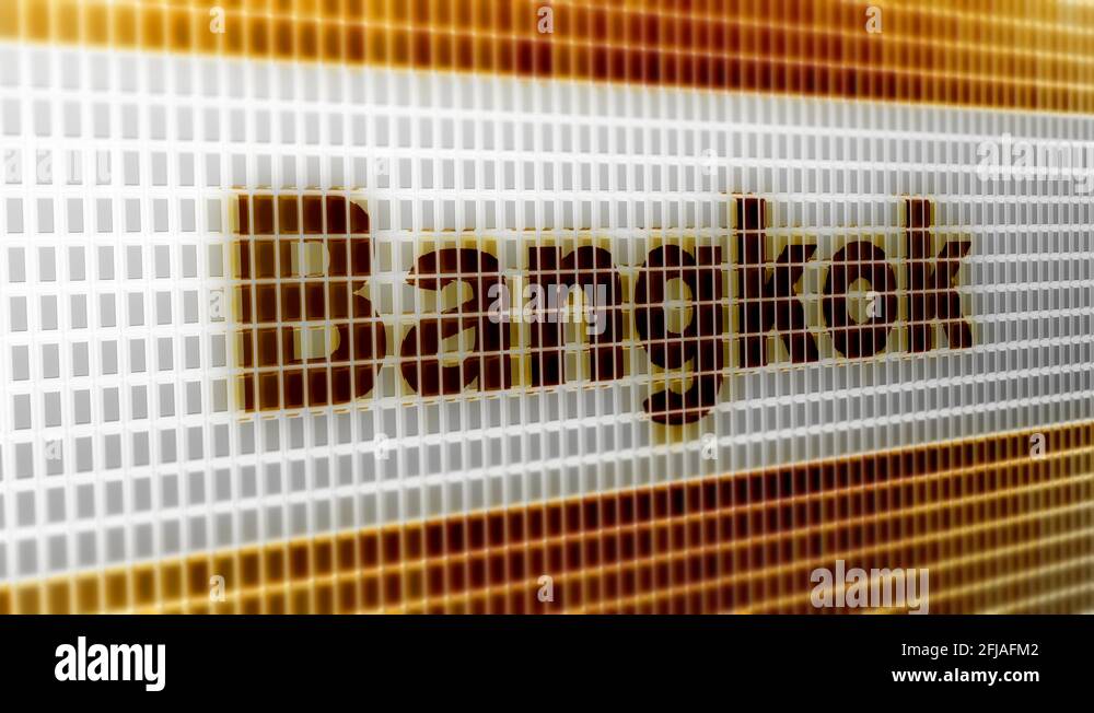 "Bangkok" on the Screen. 4K Resolution. Encoder Prores 4444. Looping ...