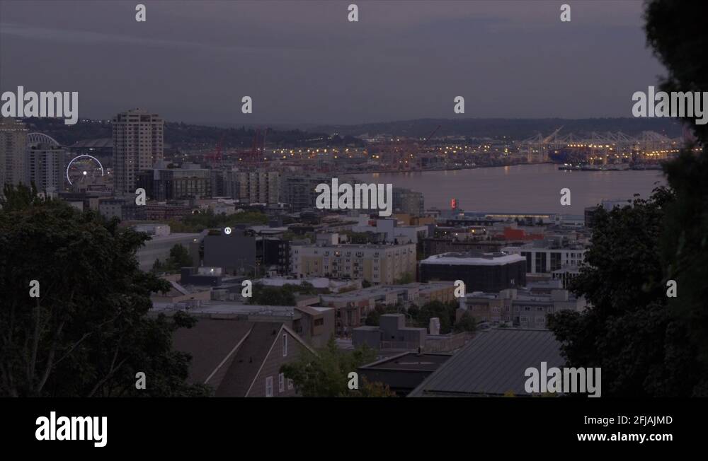 Seattle skyline space needle dusk kerry park Stock Videos & Footage ...
