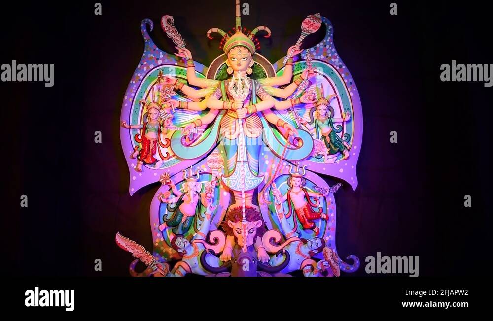 Creative sculpture of mythological Goddess idol Durga in Durga Puja ...