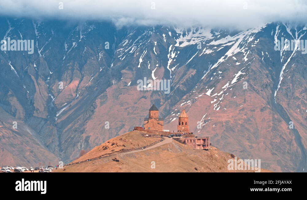 Ancient Gergeti Trinity Church Stock Video Footage - Alamy