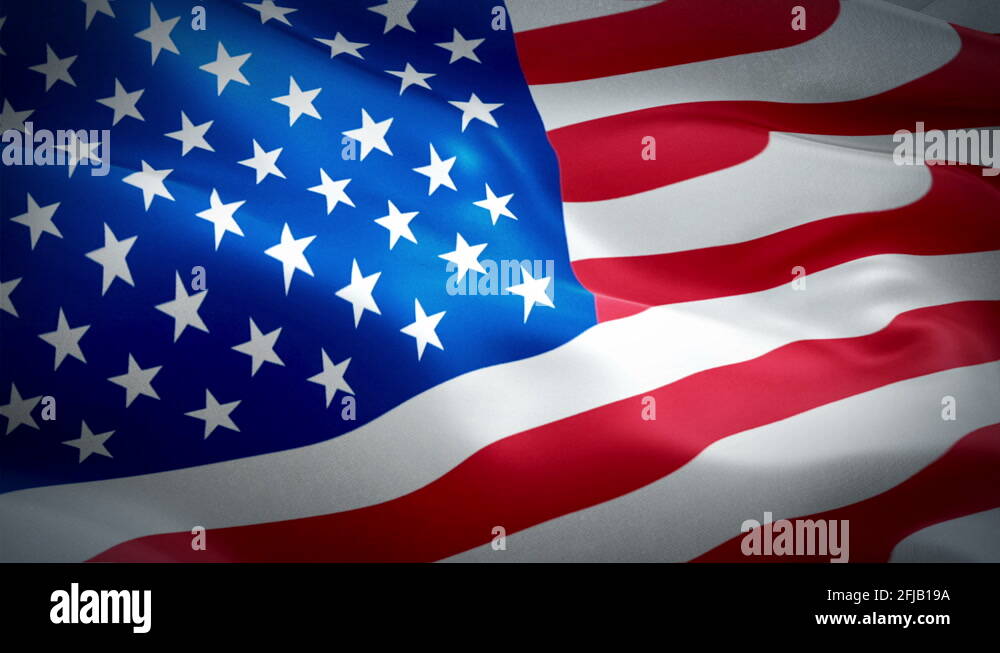 USA Flag Wave Loop waving in wind. Realistic United States Flag ...