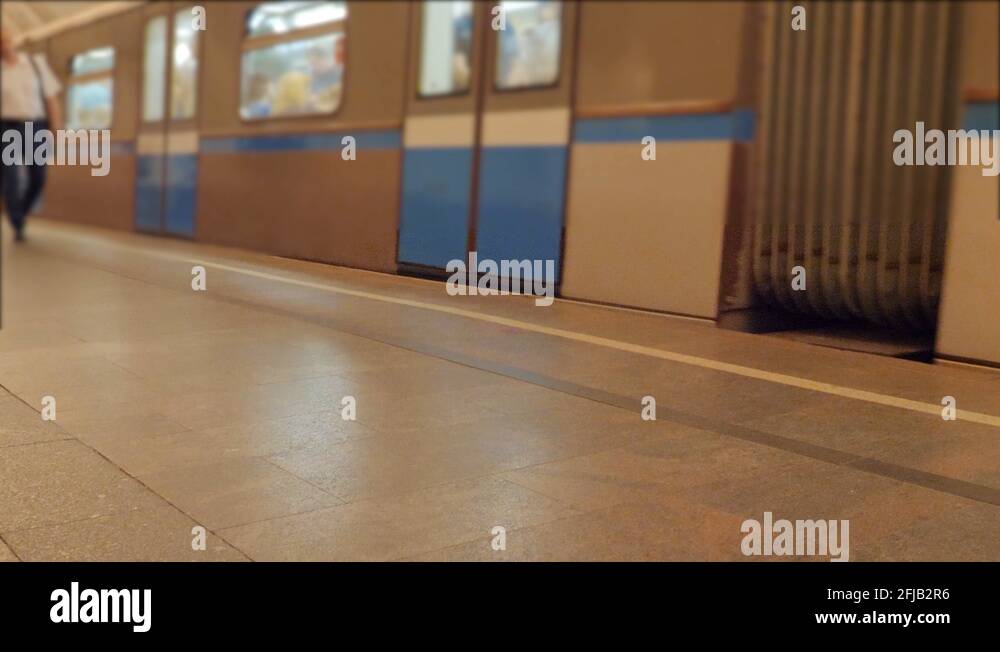 subway train speeding up underground metro concept train movement ...