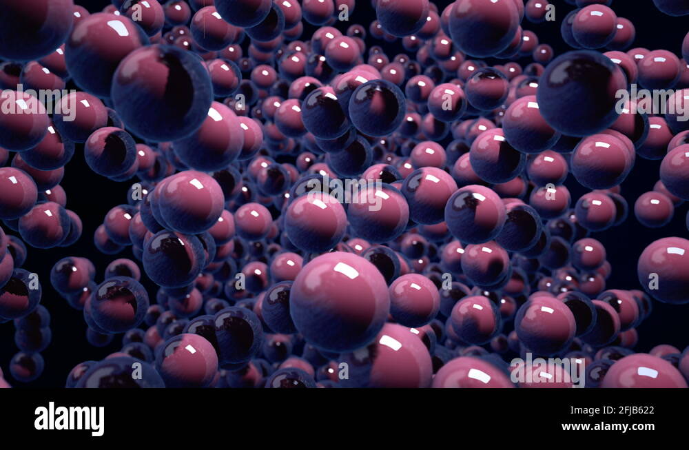 4k motion graphics looped animation with depth of field, red spheres ...
