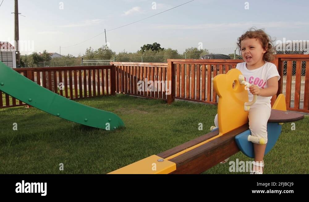Cute girl throwing a small tantrum crying on the playground Stock Video ...