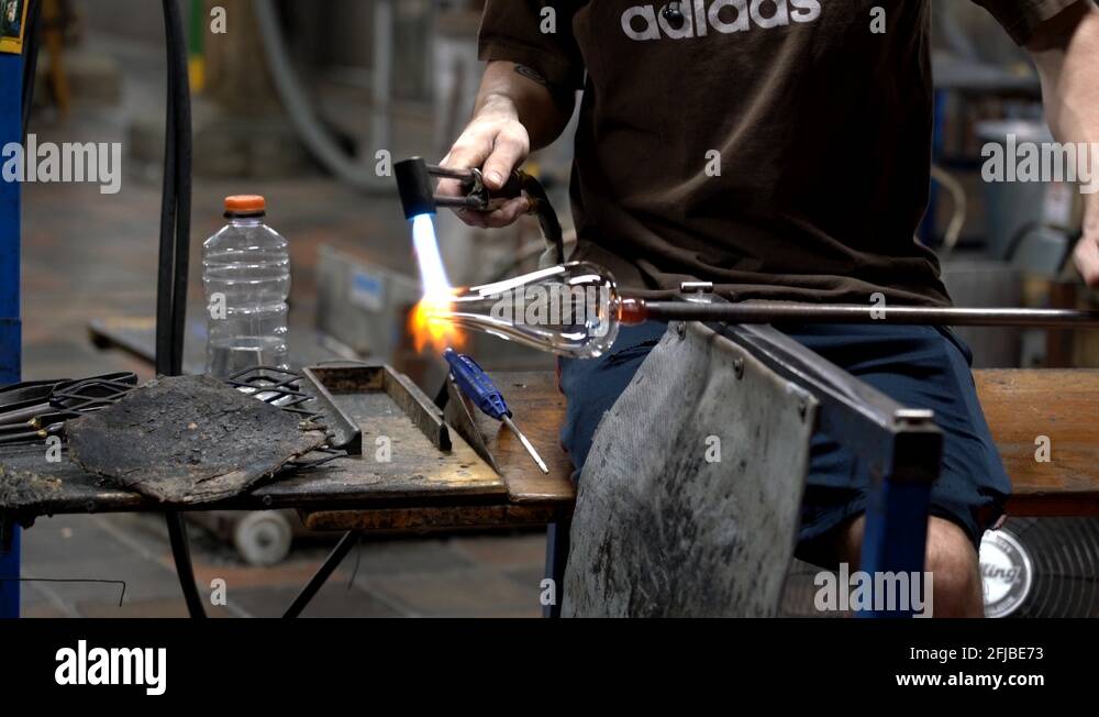 Glass blowing blob molten glass Stock Videos & Footage - HD and 4K ...