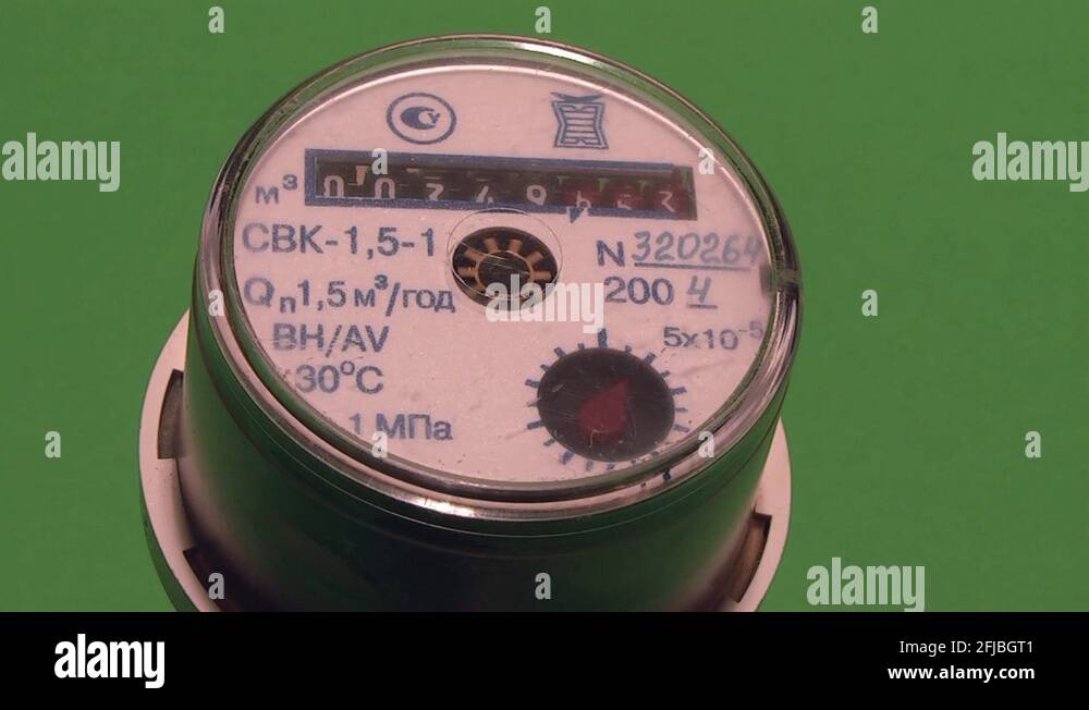 liquid flow meter on a green background Stock Video Footage - Alamy