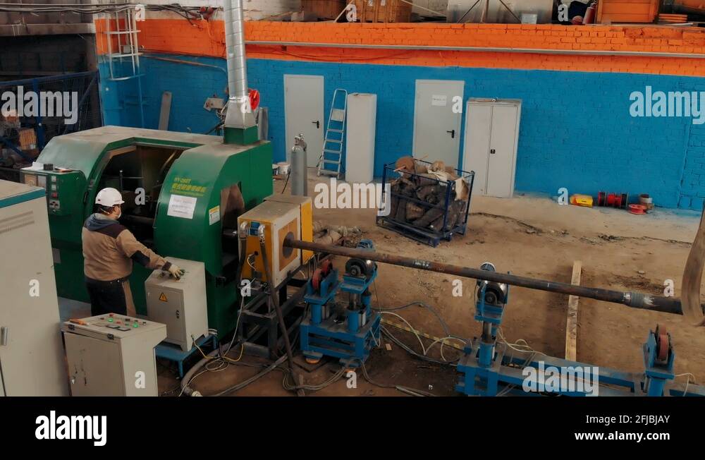 Hardbanding welding process close-up. drill pipe manufacturing process ...