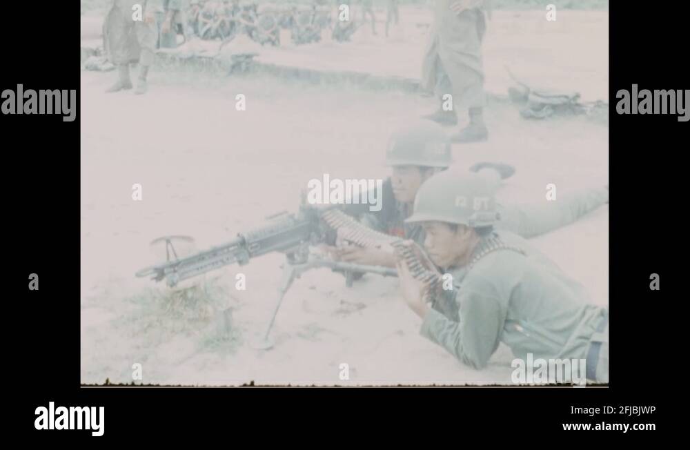 Trainees fire M6O MGs on range at training center - 1971 Stock Video ...